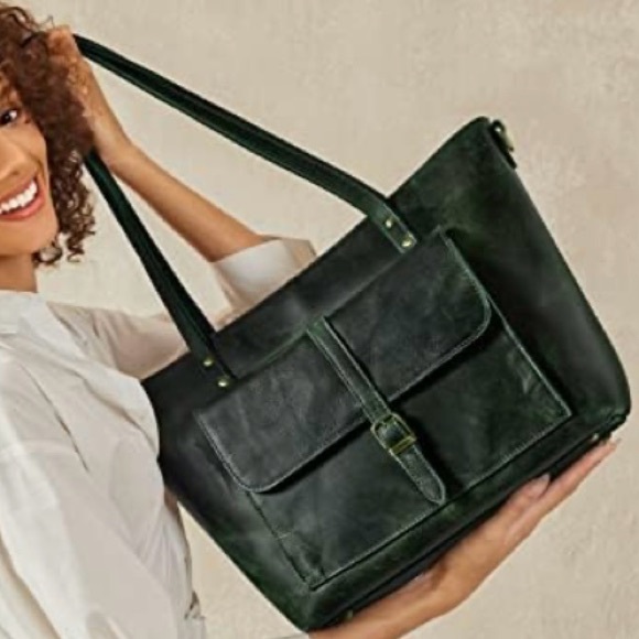 S-Zone | Bags | Szone Distressed Vintage Genuine Cowhide Leather Green ...